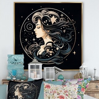 Designart "Astrological Stargazer VIII" Astrology Framed Wall Decor ...