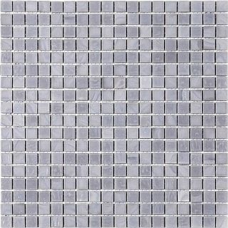Apollo tile 12" x 12" Skosh Glossy Metal Gray Glass Tile (18.69 sq ft ...