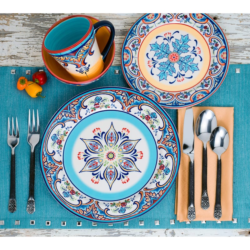 Euro Ceramica Zanzibar 16 Piece Stoneware Dinnerware Set - On Sale ...
