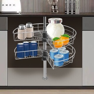 24" Chrome Kidney Corner Organizer Rack 2 Shelves - Bed Bath & Beyond ...