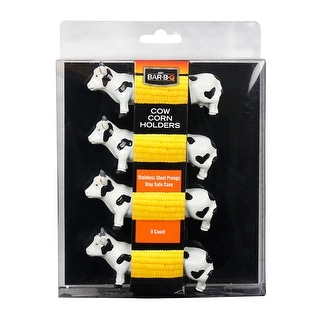 Mr BBQ Cow Corn Cob Holders Stainless Steel Prongs 4 Pairs with Safe ...