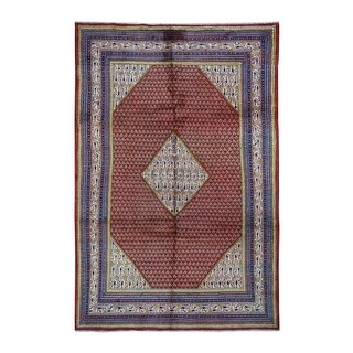 Shahbanu Rugs Tomato Red, New Zoroastrian Saroogh, Full Pile, Pure Wool ...