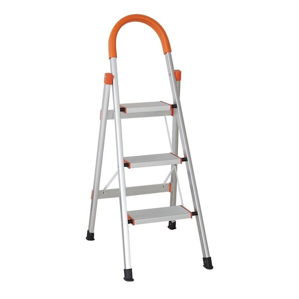 Grey Folding Step Stool 15 Inch With Anti Slip Dots
