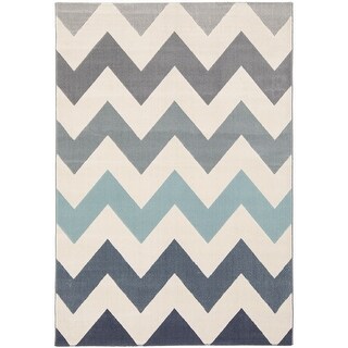 Chevron Waves Blue Multi (5'3" x 7'6") - Bed Bath & Beyond - 20607374