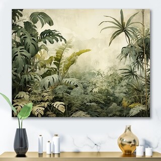 Designart "Vintage Jungle Landscape" Jungle Wall Art - Bed Bath ...