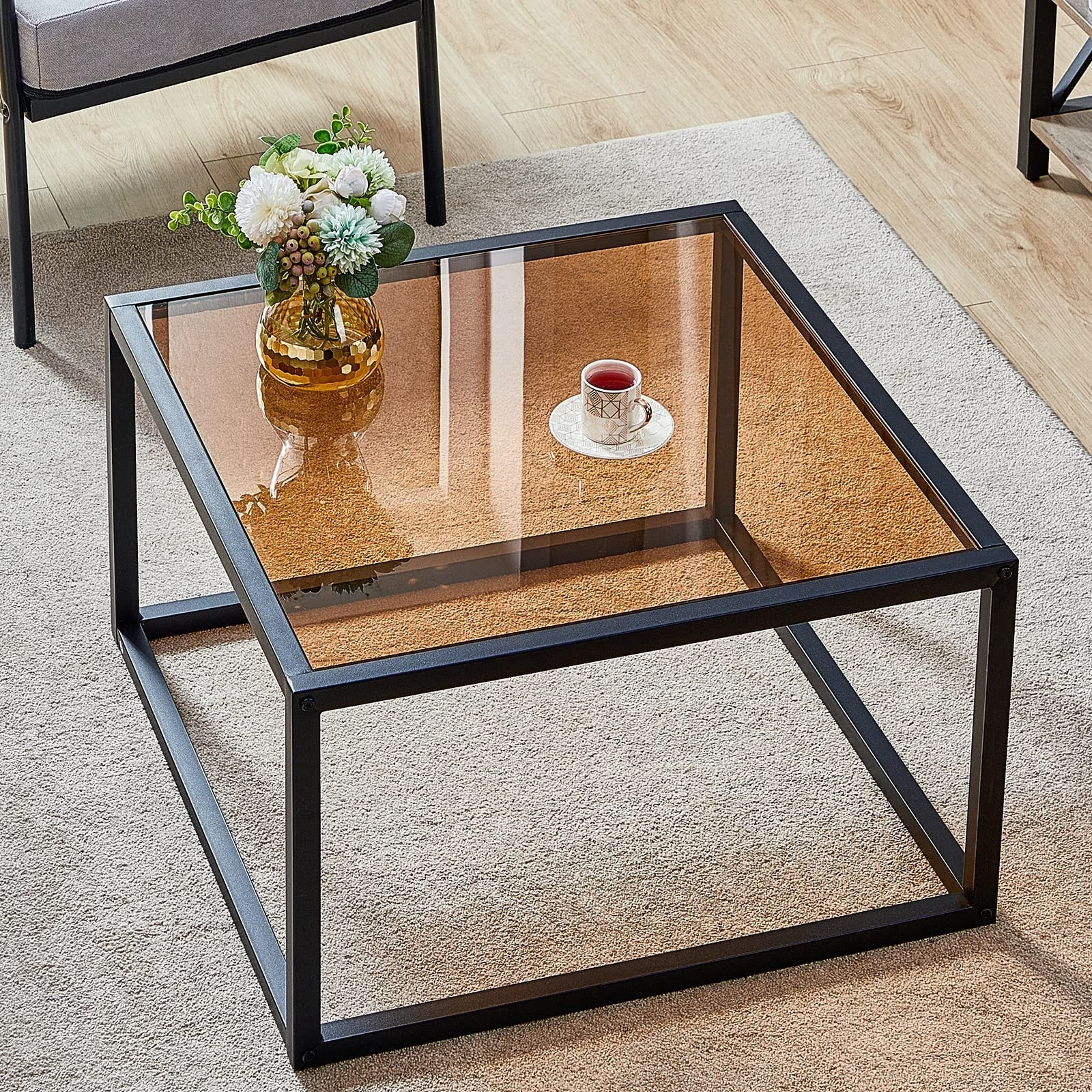 Square center table with glass top store