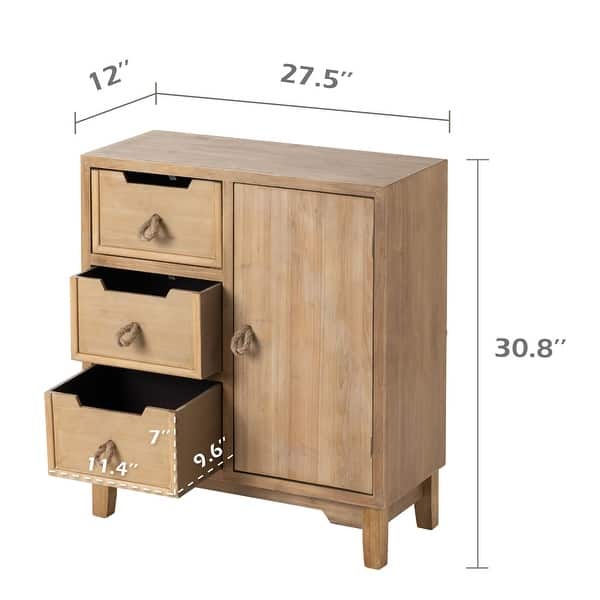 COZAYH Farmhouse 3 Drawers Dresser with 1 Door, Boho Chest of Drawers ...