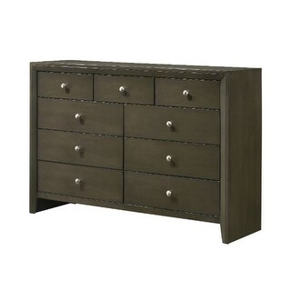 Dresser with 9 Drawers and Panel Base Support, Gray - Bed Bath & Beyond ...