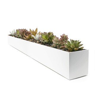 Modern Steel Trough Rectangle Planter 32 inch Modern Steel Trough ...