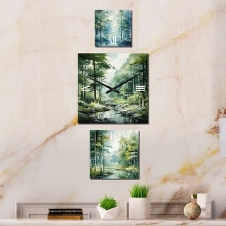 Designart "Tranquil Shadows Green Forest" Forest Oversized Traditional ...