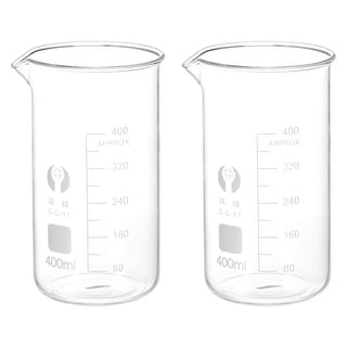 2Pcs 400ml Tall Form Glass Beaker, 3.3 Glass Graduated Measuring Cups - Clear - Bed Bath ...