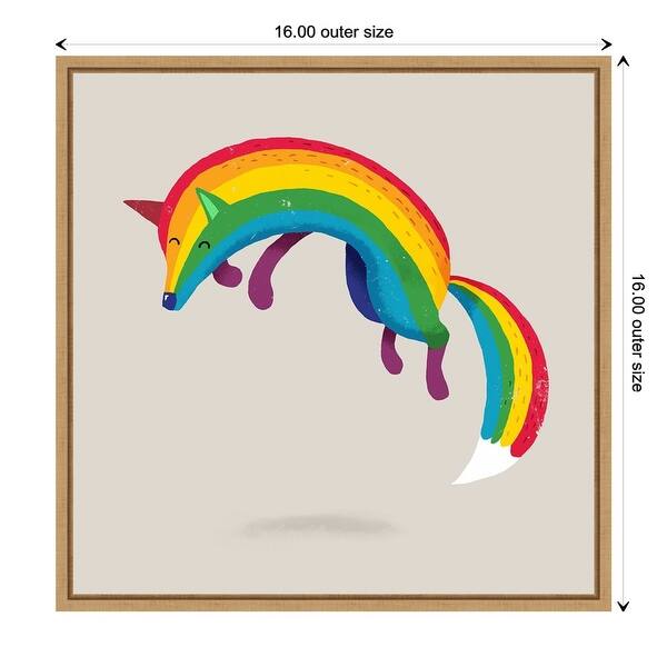 Rainbow Fox by Michael Buxton Framed Canvas Art - Bed Bath & Beyond ...