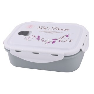 Travel Outside Plastic Vine Pattern Rectangle 3 Slots Lunch Breakfast ...