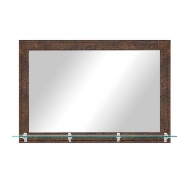 Modern Rustic Horizontal Mirror with Glass Shelf - Bed Bath & Beyond ...