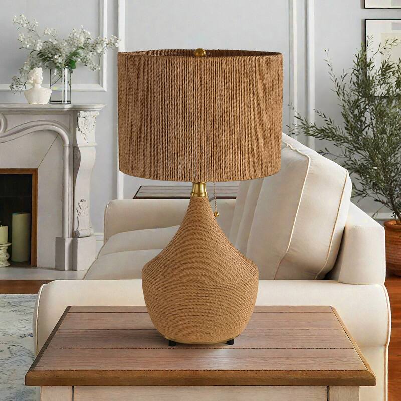 Boho Lamp Shades Vintage Wicker Desk Lamp Rattan Lampshade for Bedroom ...