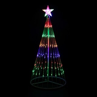 LED Lighted Outdoor Multi-Function Christmas Cone Tree - 4' - Multi ...