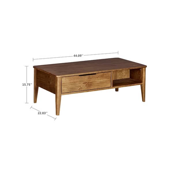 MUSEHOMEINC California Mid-Century Solid Wood Rectangle Coffee Table ...