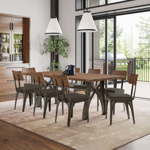 Amisco Sierra Solid Wood Table and Symmetry Chairs Dining Set