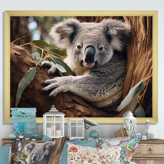 Designart "Australia Koala Haven I" Animals Framed Wall Art Living Room ...