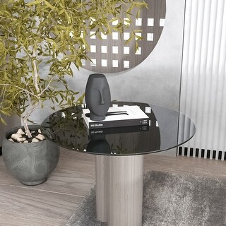 24" Inch Round Tempered Glass Table Top Black Glass 1/4" Inch Thick ...