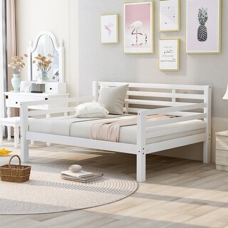 Full Size Daybed with Clean Lines,Wooden Daybed Frame (Full Size,White ...