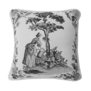 Colonial Williamsburg Black Toile Needlepoint Pillow - Bed Bath ...