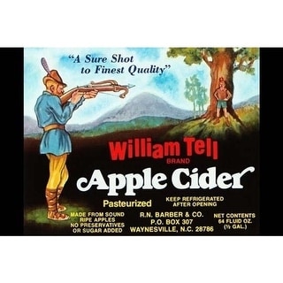 Original Bottle Label For William Tell Brand Apple Cider Showing The ...