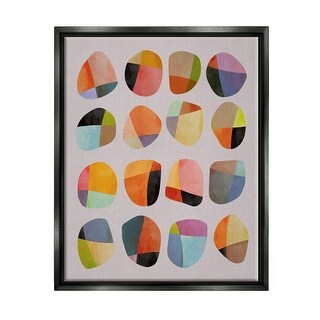 Stupell Modern Circular Shapes Framed Floater Canvas Wall Art Design by ...