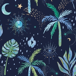 EttaVee Nuit Tropicale Peel and Stick Wallpaper - Bed Bath & Beyond ...