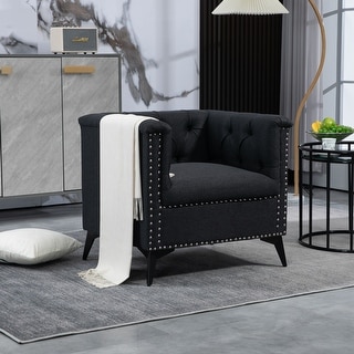 Black Accent Chair Living Room Chairs Arm Chairs for Living Room Study ...