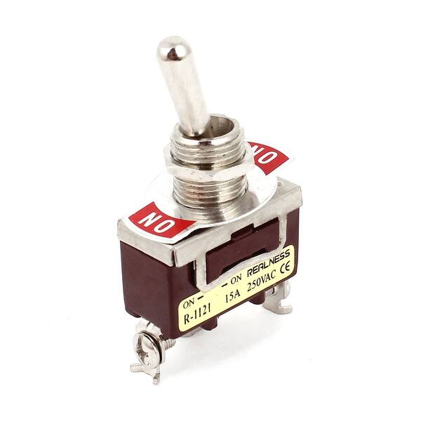 AC 250V 15A ON/ON 3 Screw Terminals SPST Locking Panel Mounting Toggle ...