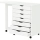 Adeptus Original Roll Cart, Solid Wood, 7 Drawer Gate Leg Roll Cart ...