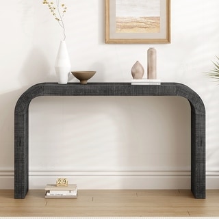 Exquisite 52" Wood Console Table with Curved Edge for Home Decor - Bed ...