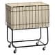 Black Metal Deep Set Wire Basket Storage Cart with Wheels and Fabric ...