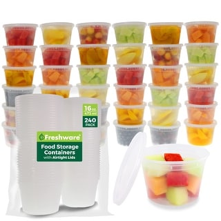240 P, 16 oz Food Storage Containers With Lids, Plastic Containers ...