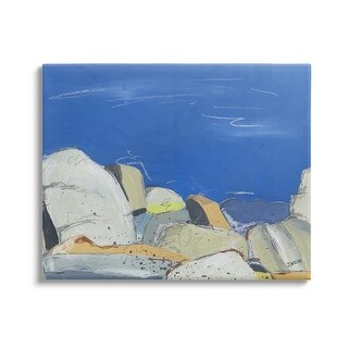 Stupell Abstract Ocean Cliff Rocks Canvas Wall Art by Jan Weiss - Bed ...