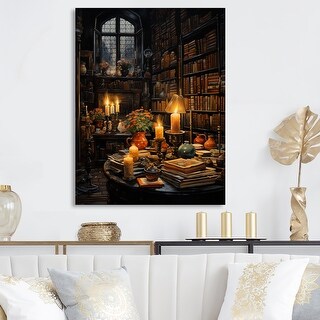 Designart "Library Classic Literature II" Libraries Metal Wall Art ...