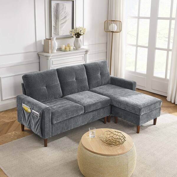 80" Convertible Sectional Sofa Couch with Removable Cushions - Bed Bath ...