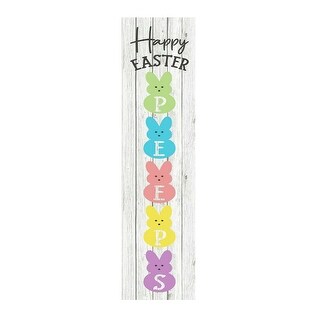 Happy Easter Peeps Vertical Wood Print Sign 24" x 5.5" - Bed Bath ...