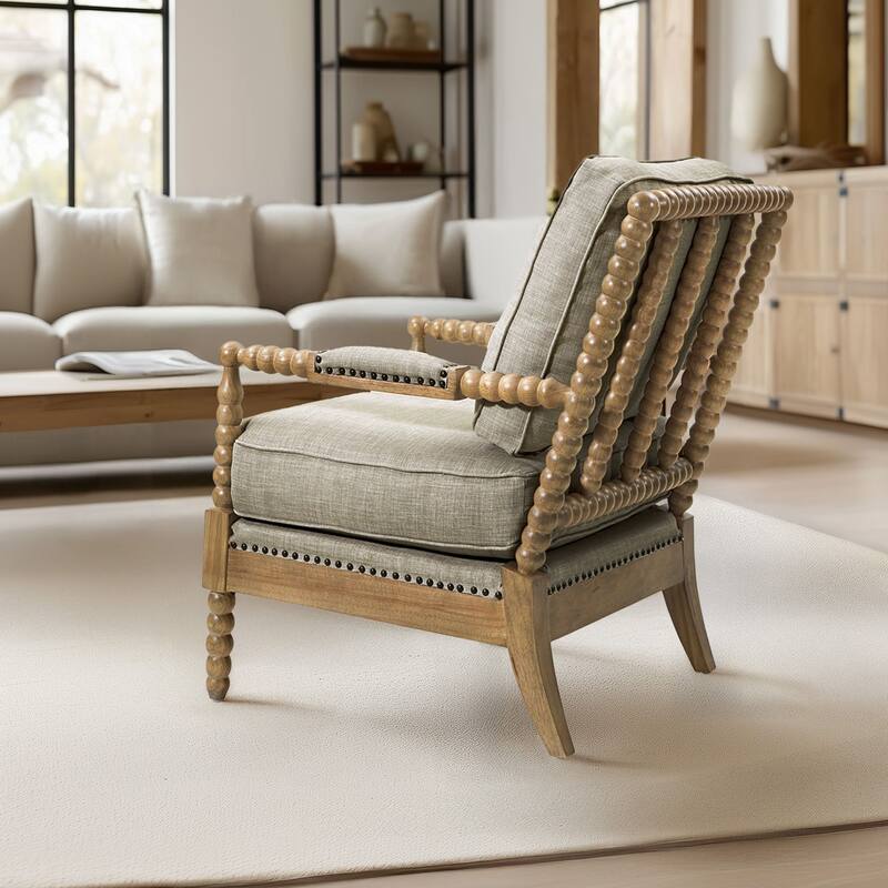 Madison Park Donohue Turned Wood Frame Armchairs (Set of Two) - 25.5"W ...