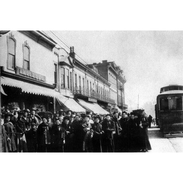 Early Settlers Association Black and White Gallery Wrapped Canvas - Bed ...