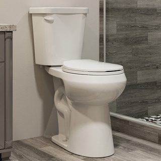 HOROW 21 in. Tall 2-Piece Round Toilet in White with Comfortable Chair ...