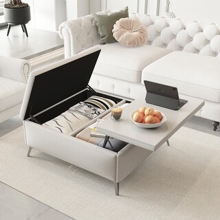 35 inch Wide Square storage benches Coffee Table with Lift Top - Bed ...