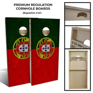 Full Color Portugal Flag Regulation Cornhole Board Set (Includes 8 Bags ...