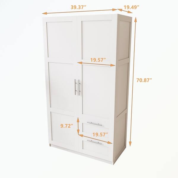 High wardrobe with large storage spaces - Bed Bath & Beyond - 37172393