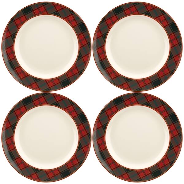 Spode Christmas Tree Tartan Dinner Plate Set of 4 - 10.5 inch - Bed ...