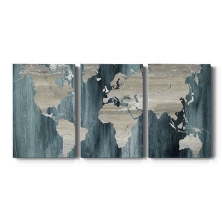 Navy World Map- Premium Gallery Wrapped Canvas - Ready to Hang - Bed ...