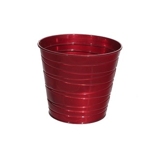 Red Metal Planter (Round) - Set of 2 - Bed Bath & Beyond - 36112816