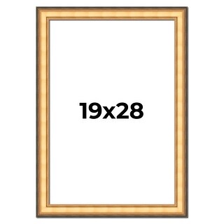 19x28 Frame Gold Plein Aire Solid Wood Picture Frame Width 2 Inches ...