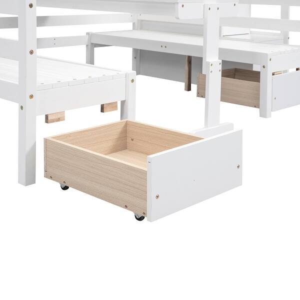 Flexible Design Multifunctional Convertible Wood Bunk Bed Full over ...